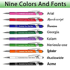 Qingxily Up to 300 Pcs Custom Pens Bulk,Personalized Pens with Free Engraving,Customized Stylus Ballpoint Pens with Your Name,Text,Message for Business,Graduation,Anniversaries-Colorful Pens 300 Packs