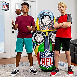 Franklin Sports NFL Inflatable Target Toss Game - Kids Mini Football Throwing Game Set - Portable Indoor + Outdoor Toy Football Target + Mini Footballs - 51"