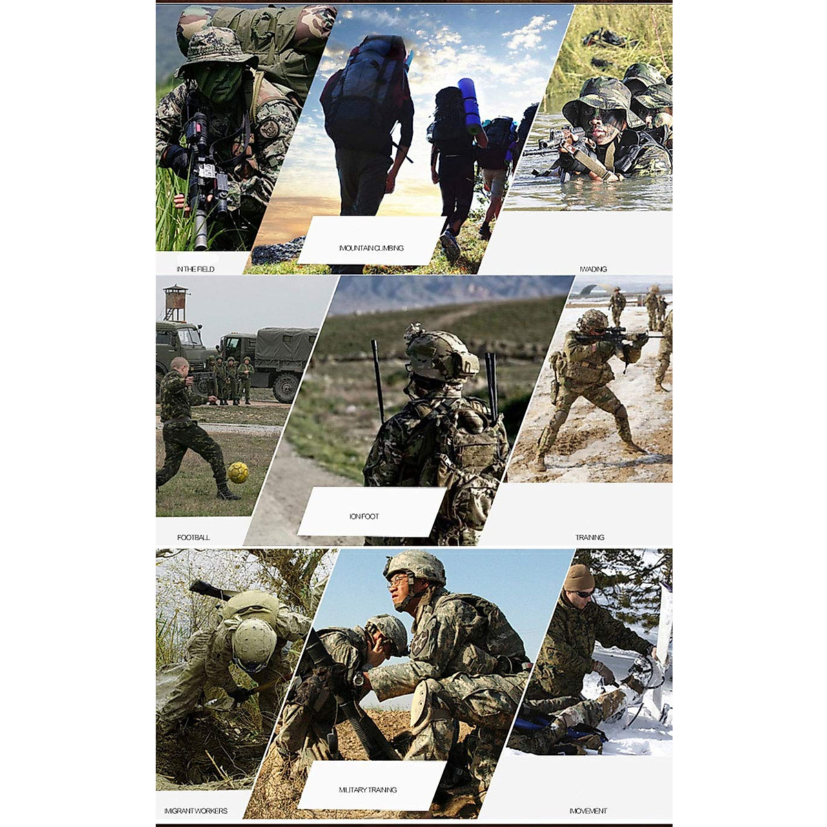 LANBAOSI Men's Tactical Combat Shirt and Pants Set Long Sleeve Multicam Woodland BDU Hunting Military Uniform 1/4 Zip