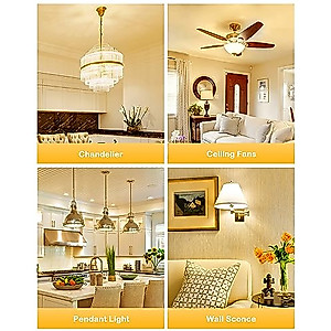 EvaStary Ceiling Fan Light Bulb E12 Candelabra Base, 3000K Warm White 60 Watt Equivalent, E12 LED Chandelier Light Bulbs, 6W 600LM Brightness G14 Mini Globe Candelabra Lighting, Non-dimmable, 6 Pack