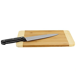 Home Basics Bamboo Kitchen (Natural) Cutting Board, 11.75" L x 7.87" W x 0.50" H