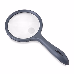 Carson LED Lighted Hand Held Magnifier, 2X Magnifier with 4X Spot Lens HM-44