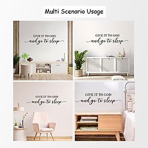 Give it to God and Go to Sleep Sign - Bedroom Wall Decor Above Bed, Christian Biblical Wall Decor Decals Over The Bed Wall Decor for Bedroom 48''×11'' Large Wall Art for Bedroom Picture Decals