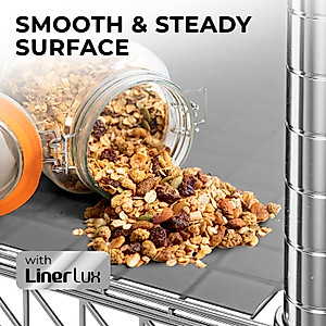 LinerLux Shelf Liners for Wire - 4 Pack Waterproof Wire Rack Shelf Liner, Durable Plastic Shelf Liner - Heavy Duty Wire Shelf Liner for Wire Shelving with Locking Tabs