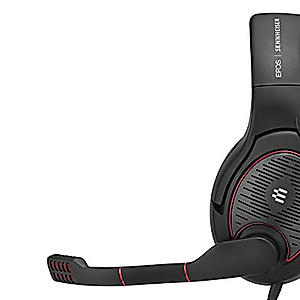 EPOS I Sennheiser GAME ONE Gaming Headset, Open Acoustic, Noise-canceling mic, Flip-To-Mute, XXL plush velvet ear pads, compatible with PC, Mac, Xbox One, PS4, Nintendo Switch, and Smartphone - Black.