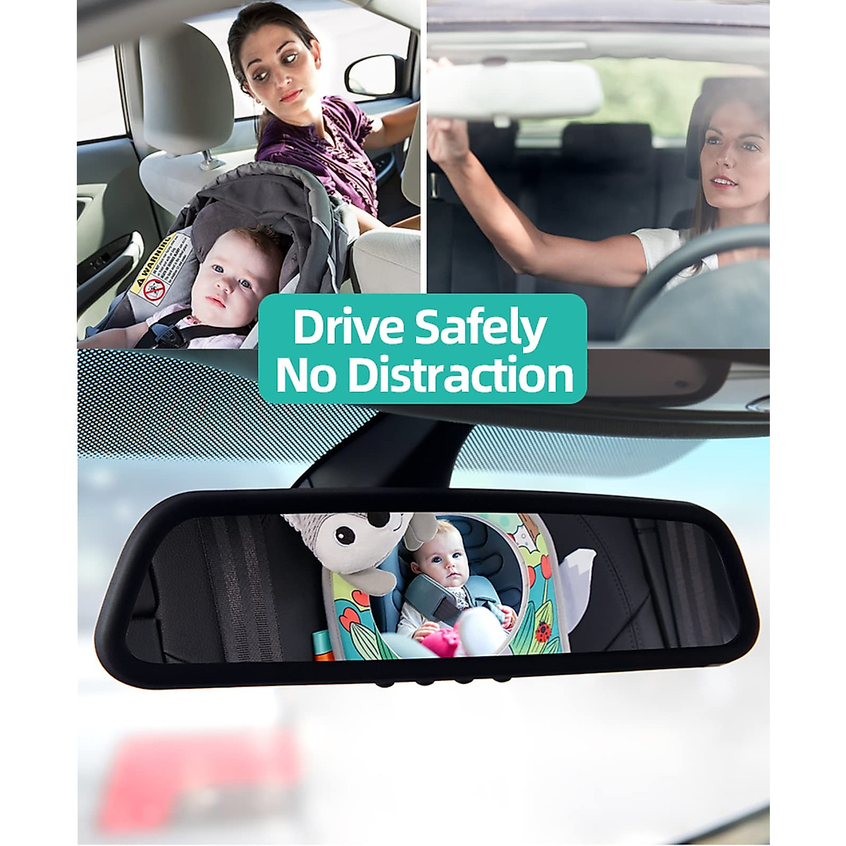 Koty Infant Car Seat Toy - Kick and Play Activity Center with Mirror, Teether and Crinkle Paper, Fun Travel Baby Toy for Rear Car Seat, Easier Drive with Newborns, Babies