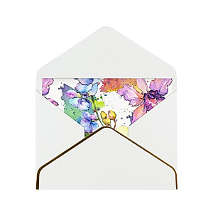 PAILON Watercolor Floral Thank You Cards With Envelopes, Blank Greeting Note Cards With Envelopes Blank Inside, Funny Birthday Cards For Women Men, Thank You Card For Wedding Business,Graduation