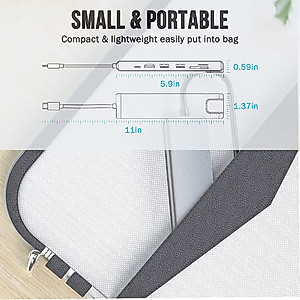 SLAUNT USB C Hub 8 in 1 USB C Adapter Compatible with MacBook Pro/Air M1 iPad Switch Docking Station USB C Ethernet Adapter HDMI Multiport Adapter Laptop USB C Hub TF/SD Card Reader USB PD Charging
