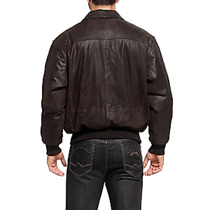 Landing Leathers Men's Air Force A-2 Leather Flight Bomber Jacket Distressed Brown XX-Large