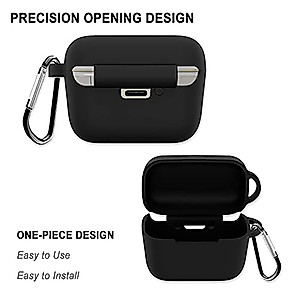 Geiomoo Silicone Carrying Cover Compatible with Sennheiser CX 400BT, Portable Shockproof Case with Carabiner (Black)