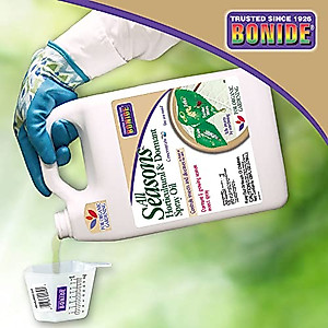 Bonide All Seasons Horticultural & Dormant Spray Oil, 128 oz Concentrate, Disease Prevention and Insect Killer for Organic Gardening