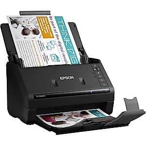 Epson Workforce ES-500W II Wireless Color Duplex Desktop Document Scanner for PC and Mac, with Auto Document Feeder (ADF) and Scan from Smartphone or Tablet