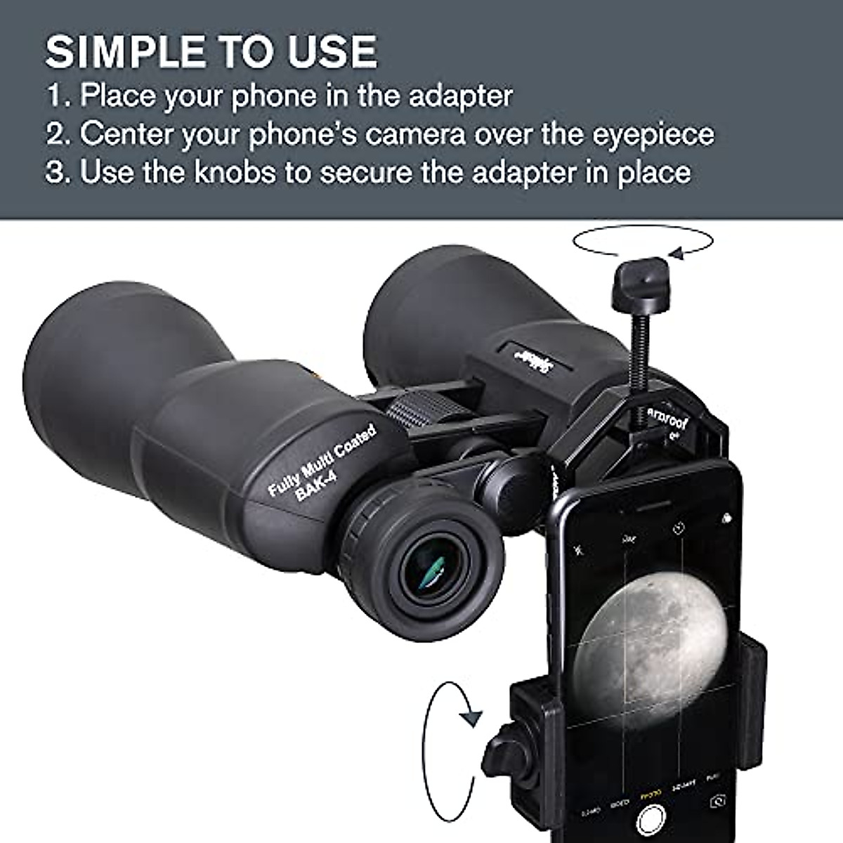 Celestron – Smartphone Photography Adapter for Telescope – Digiscoping Smartphone Adapter – Capture Photos and Video Through Your Telescope or Spotting Scope Eyepiece