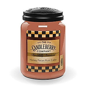 Candleberry Candles | Honey Pecan Rum Cake | Strong Fragrances for Home | Hand Poured in The USA | Highly Scented & Long Lasting | Large Jar 26 oz