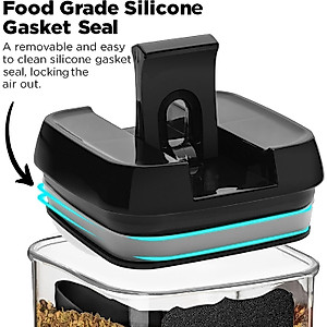 Shazo 9 PC Airtight Food Storage Containers + 9 Spoons - BPA Free Clear Plastic Snack & Spice Containers with Easy Lock Lids - Kitchen and Pantry Organization for Herbs, Coffee, Tea - 0.5L / 2.1 Cups