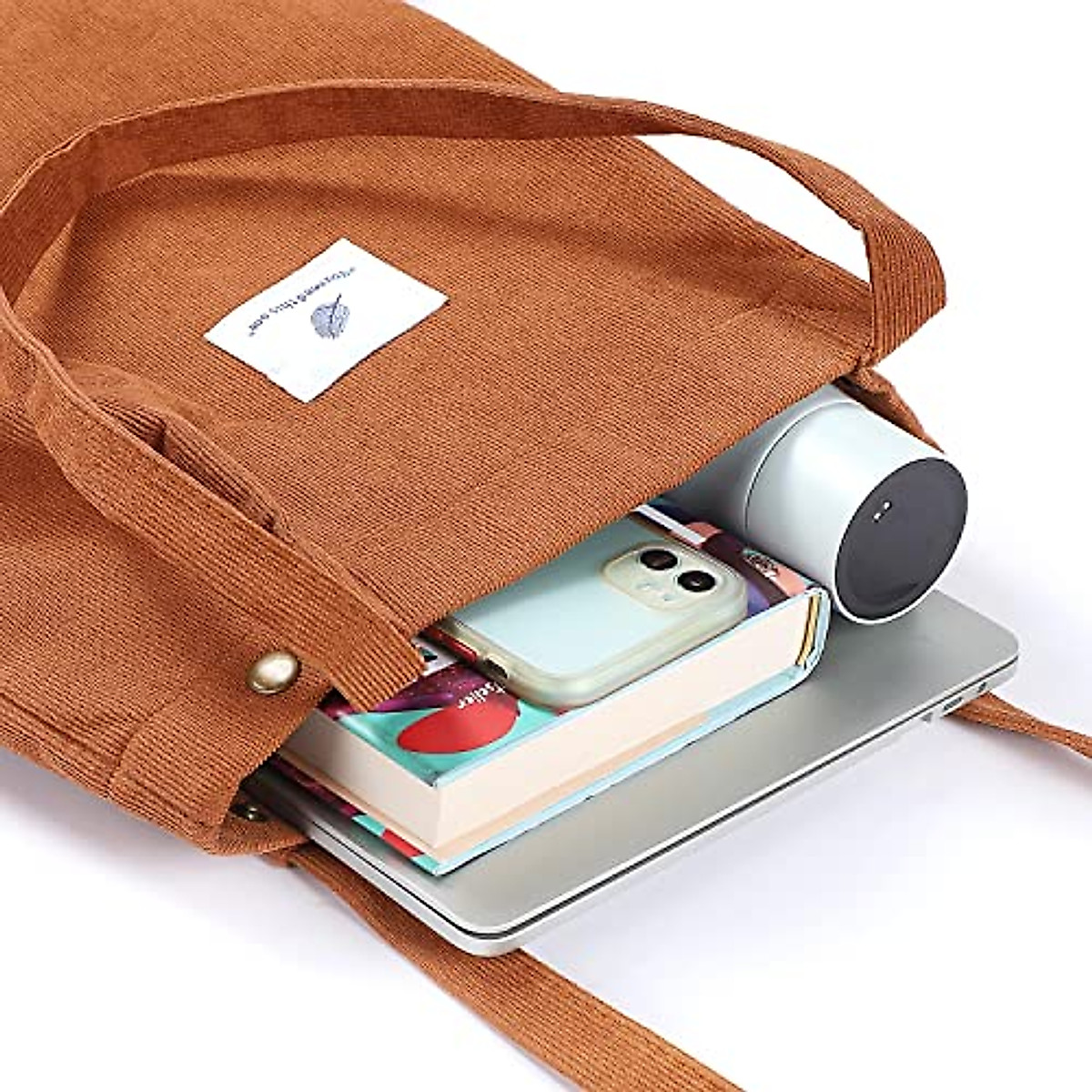 WantGor Women Corduroy Tote Bag, Large Shoulder Hobo Bags Casual Handbags Big Capacity Shopping Purses Work Bag