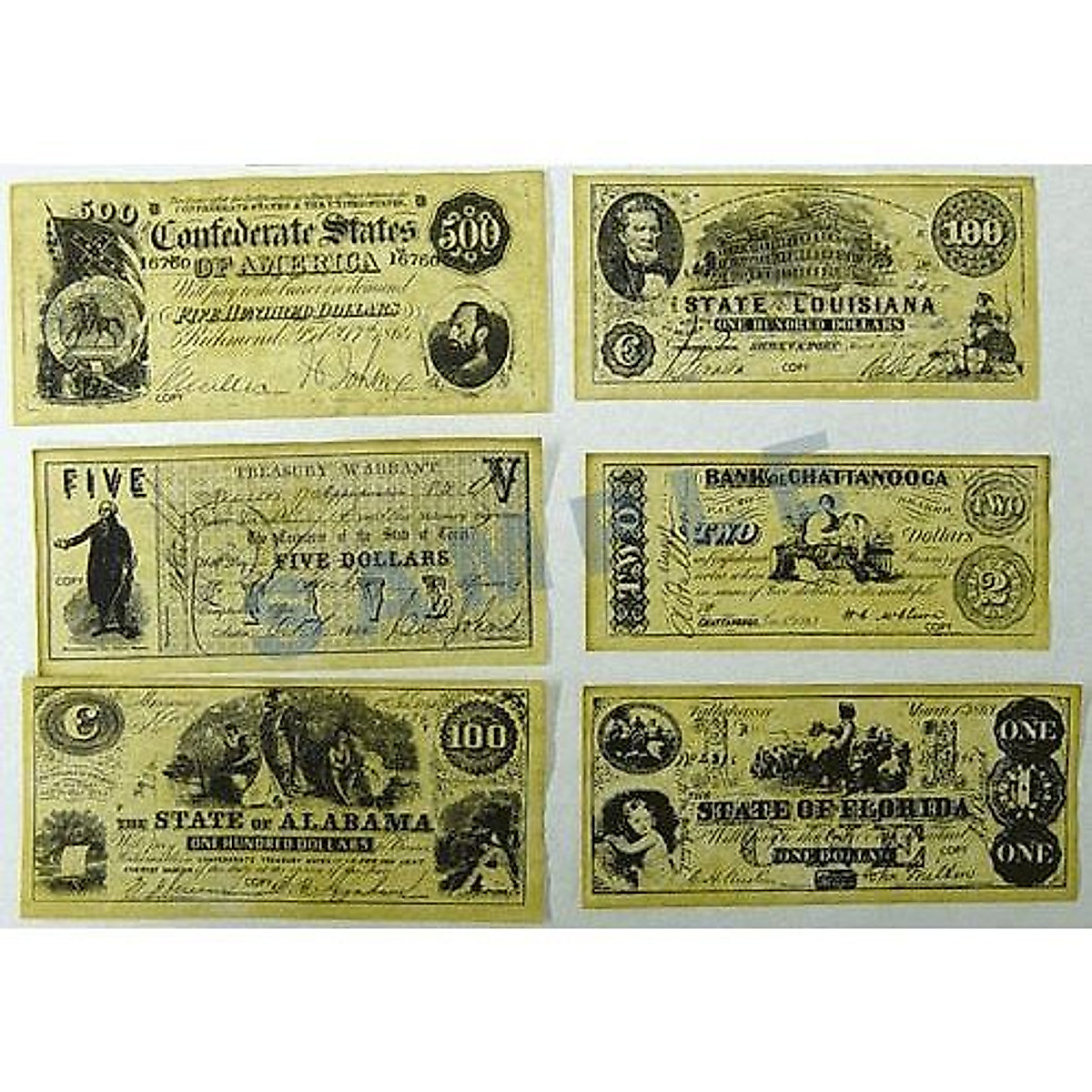 CONFEDERATE BANKNOTE SET B