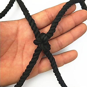 WYYZH Child Safety Net, 8/6cm Mesh Black Weaving Net Rope Fence Safety Net Cargo Rope Heavy Duty Netting for Balcony, Garden, Playground Color : 8cm mesh, Size : 1x1m(3x3ft)