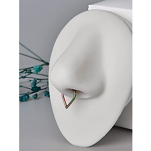 Lantine Teardrop Septum Ring Set 316 Stainless Steel Daith Piercing Jewelry Rook Snug Tragus Cartilage Hinged Segment Clicker Ring