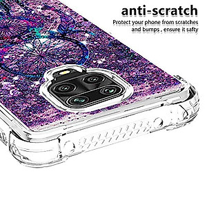 COTDINFORCA Compatible with Redmi Note 9S Case Glitter Cute for Girls Women Liquid Floating Quicksand Shockproof Protective Silicone Case for Xiaomi Redmi Note 9S / Redmi Note 9 Pro Dreamcatcher YB