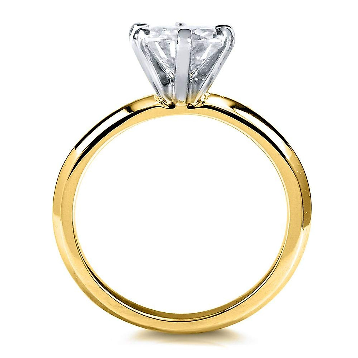 Kobelli Classic Solitaire Round Brilliant Moissanite Engagement Ring 1 Carat 14k Yellow Gold (GH, VS), 7