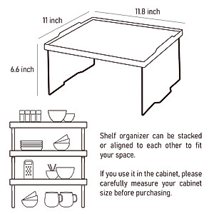EDNA HOME Cabinet Shelf Organizer, Stacking Cabinet Rack, 11 x 11.8in, Metal Wire Pantry and Counter Shelf for Storage of Kitchen and Bathroom Items, Made in Europe, 1 Piece