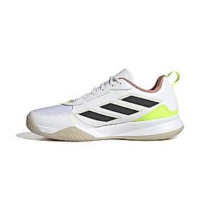 adidas Women's AvaFlash Sneaker, White/Core Black/Lucid Lemon, 7.5