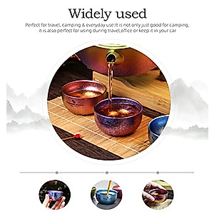 Boundless Voyage Titanium Double Layer Anti-scalding Colorful Teacup Wide Mouth Wine Tea Mug Lightweight Camping Drinkware for Daily Used Hiking Ti3082D(purple)