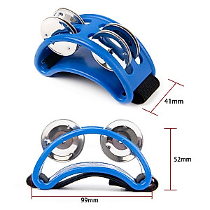 Foot Tambourine Percussion Jingle Shaker Musical Instrument Bells (Black)