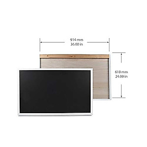 Prinz Work from Home Fold Down Wall-Mounted White 36' X 24' Murphy Desk with Chalkboard, 36' X 24' X 5'