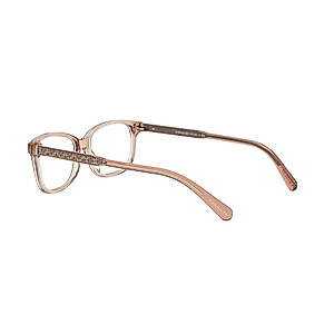 Coach HC6143 Prescription Eyewear Frames, Transparent Peach/Demo Lens, 52 mm
