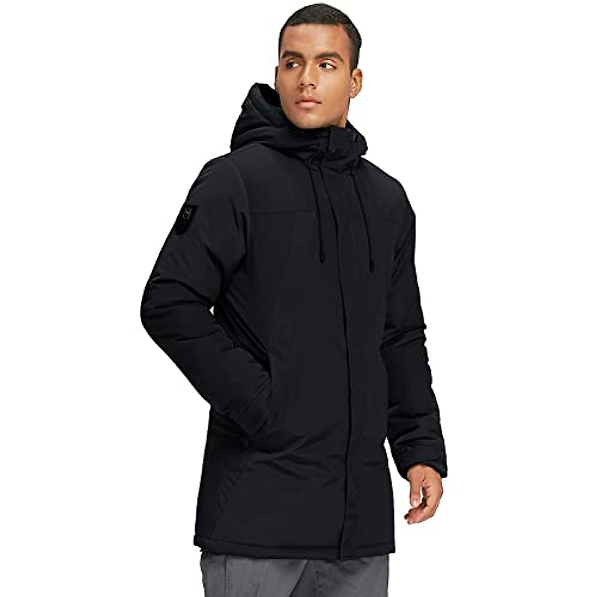 CAMELSPORTS Mens Winter Coats Long Warm Jacket with Hood Casual Quilted Puffer Parka Windproof Jackets