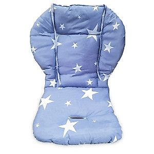 twoworld High Chair Cushion, 1Pack Large Thickening Baby High Chair Seat Cushions Liner Mat Pad Cover Breathable (Blue Star)
