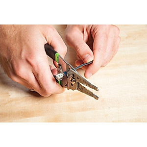 Greenlee 1955-SS Stainless Steel Wire Stripper for 10-18 AWG Solid and 12-20 AWG Stranded, Heavy-Duty Stripper, Cutter, and Crimper Tool