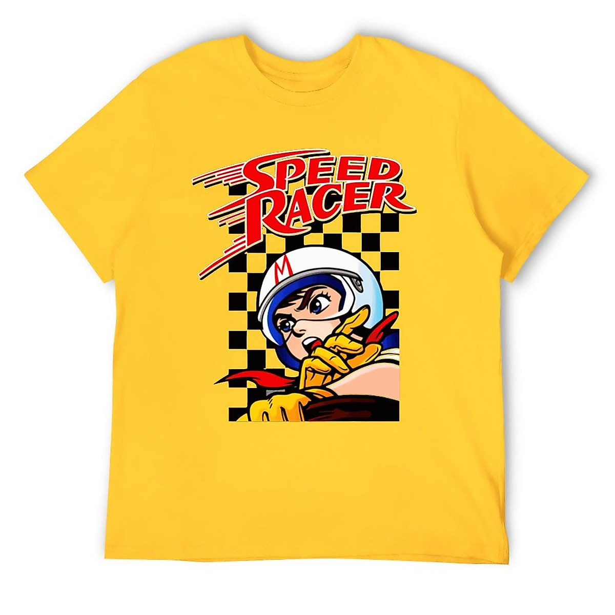 COROBAN Men's Go Speed Racer Classic Sports Tshirts Anime Tee Yellow L