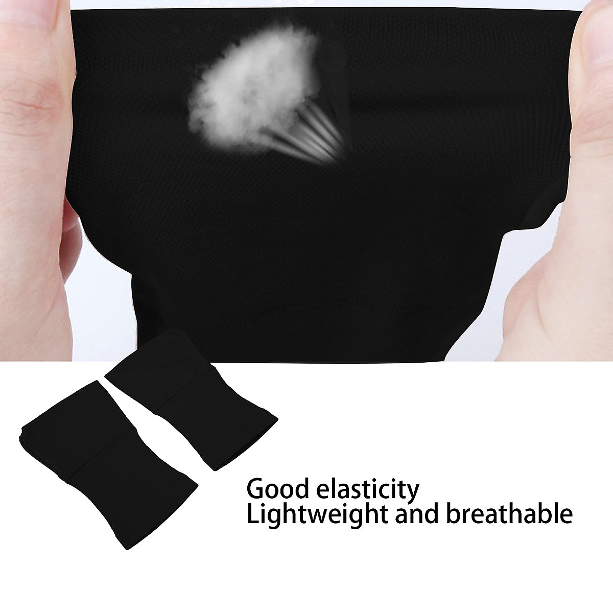 Wrist Support Compression Sleeve Wrist Palm Hand Elastic Brace for Carpal Tunnel, Wrist Pain, Arthritis, Black (1 Pair)(L)