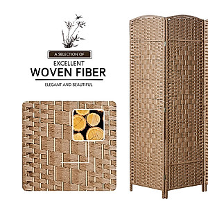 Cocosica 8 Panel Room Divider,6Ft Folding Privacy Screen,Tall - Extra Wide Foldable Panel Partition Wall Divider with Diamond Double-Weaved Hand-Woven Design Room Screen Divider