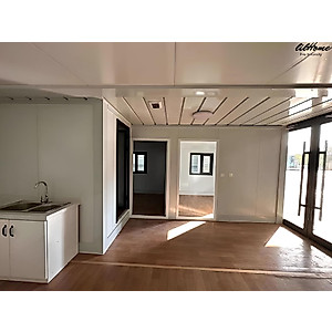 19x20FT Portable Prefabricated Tiny Home for Sale, Mobile Expandable Plastic Prefab House with 1 Full Equiped Bathroom and Kitchen,Container House for Adults Living,Foldable Home with Steel Frame