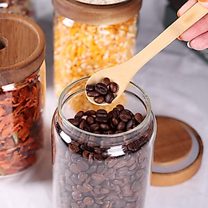 SAIOOL Stackable Kitchen Canisters Set of 8,High Borosilicate Glass Cylinder Airtight Food Storage,Durable and sort out the tea, flour, candies, grain easily and clearly