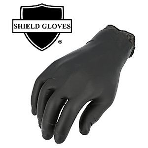 PSBM Industrial Nitrile Disposable Gloves, 1000 Pack, Size X-Small, Black, Textured Fingertips, Latex Free & Powder Free Multi-Use Gloves