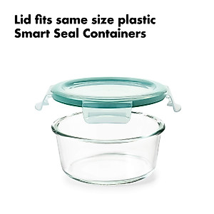 OXO Good Grips 8 Piece Smart Seal Airtight Glass Round Container Set,Blue