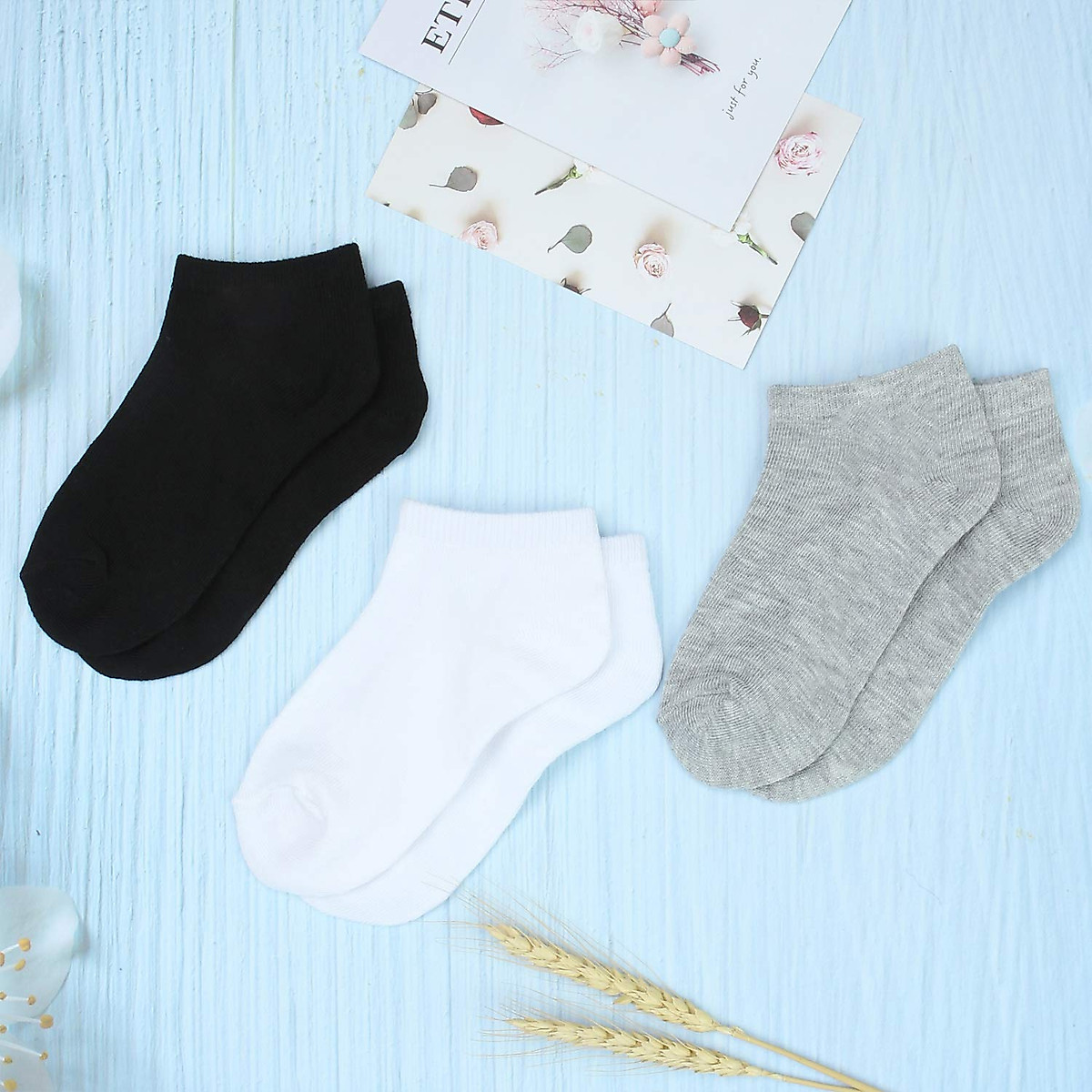 Cooraby 20 Pairs Toddler Kids Ankle Socks Boys Girls Half Cushion Low Cut Soft Breathable Athletic Socks