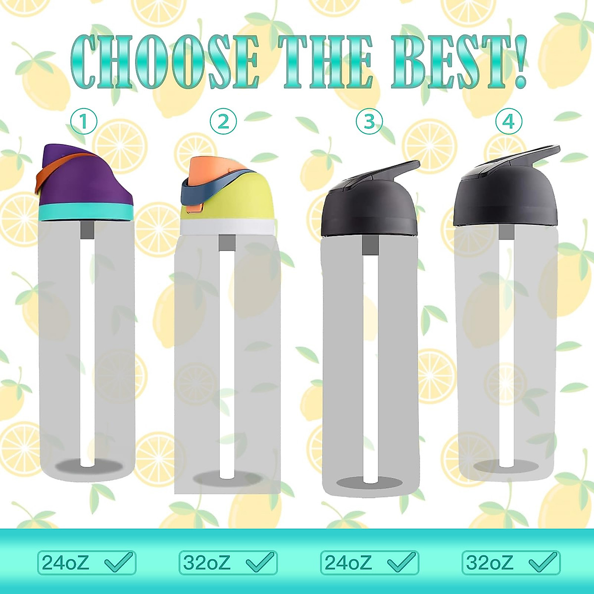 Axlksia 6 Pcs Replacement Straws for Owala FreeSip 24oz 32oz, Reusable Clear Straws with Cleaning Brush for Owala Flip Insulated Stainless Steel Water Bottle 24oz 32oz, Tumbler Accessories Parts