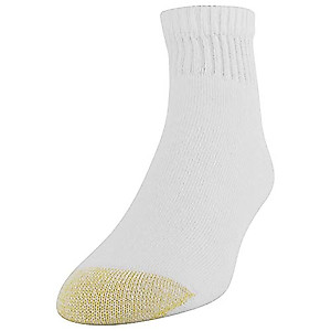 GOLDTOE Men's 656F Cotton No Show Athletic Socks, Multipairs, White (6-Pairs), Large