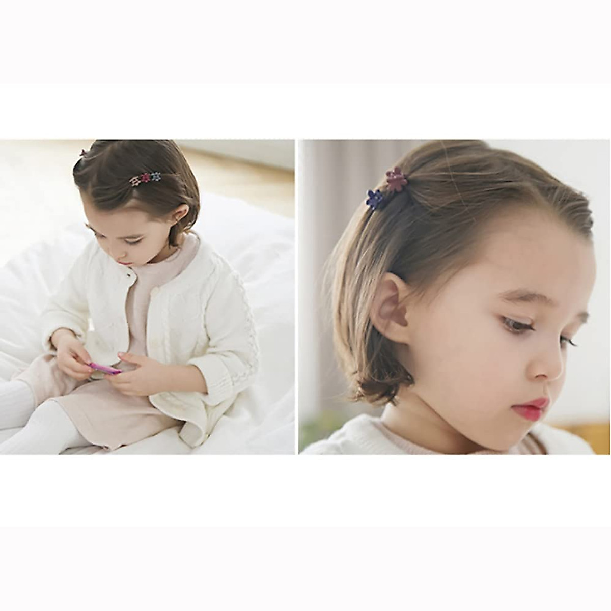 80 Piece Mini Hair Clips for Girls,Cute Candy Colors Flower Hair Pins for Toddlers Bangs Kids Children and Women Hair Bangs Little Clips Accessories