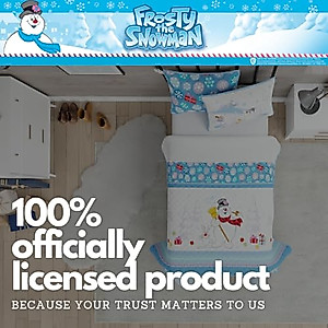 Franco Frosty The Snowman Holiday & Christmas Quilt Bedding Super Soft 2 Piece Pillow Sham and Quilt Set, Twin Size 68" x 86", (100% Officially Licensed Product)