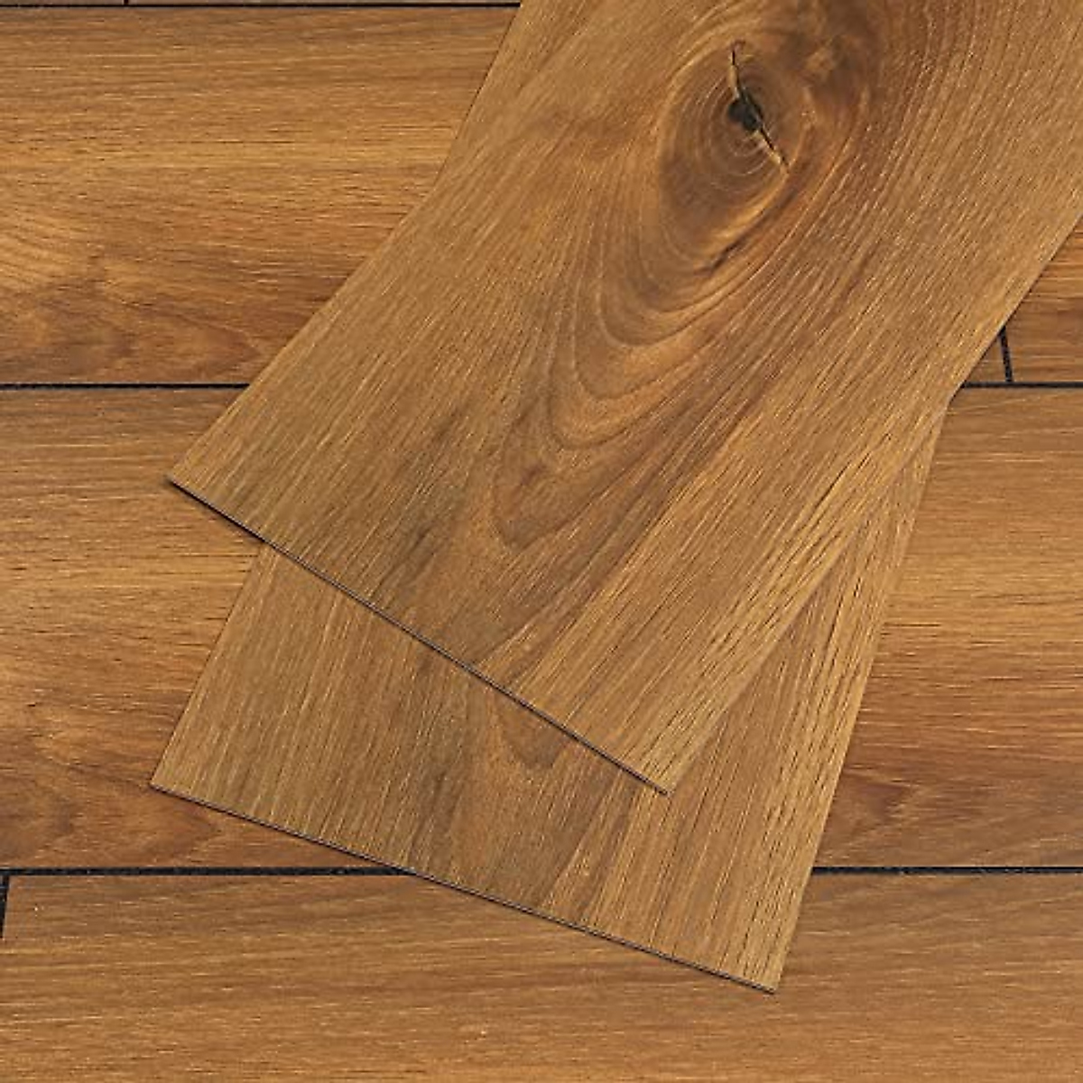 VEELIKE 12-Pack 6''x36'' Peel and Stick Floor Tile Bathroom Waterproof Natural Brown Wood Look Vinyl Plank Flooring Self Adhesive Removable Wood Vinyl Flooring Planks for Bedroom Kitchen Basement