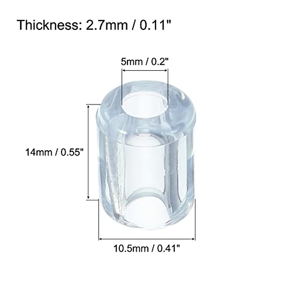 MECCANIXITY Kitchen Sink Rack Feet 5mm ID x 10.5mm OD PVC Sink Replacement Feet for Protective Sink Grid, Clear Pack of 40