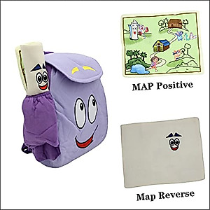 Dora Explorer Backpack Adult Bag Toy Rescue Plush Bag with Map School Bookbag Shoulder Bag Laptop Backpack (Large(13.8*13.8*3.9in))