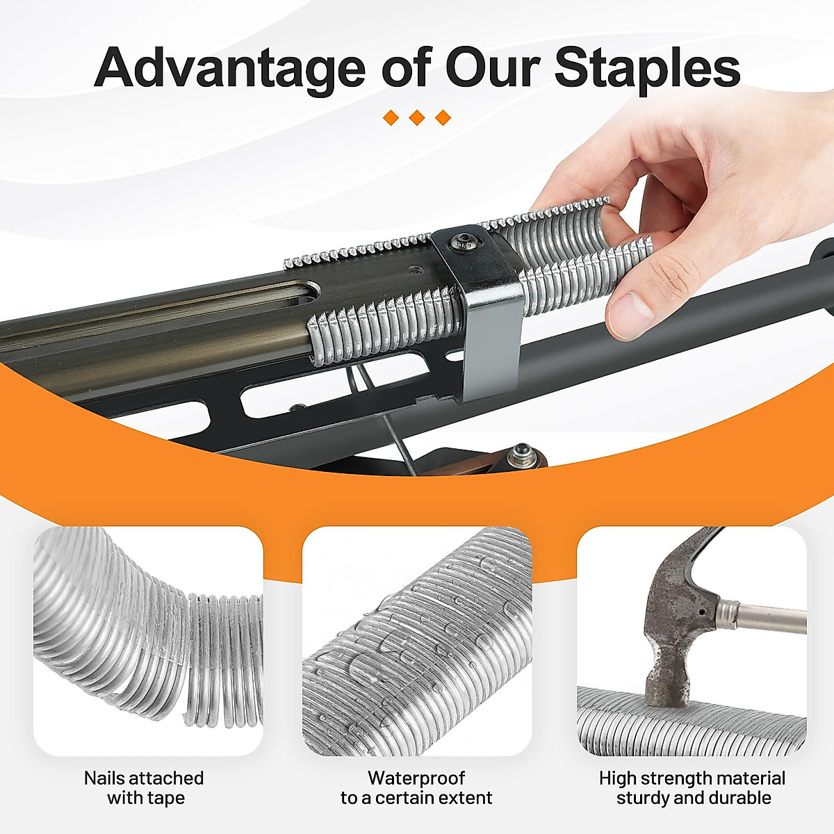 KIMSING 11 Gauge C50 Zinc-Aluminum Alloy Hog Ring Staples 1-3/4" (45 mm) Crown, 1600 PCS/Box, C Ring Staples Fasteners for Heavy Duty Wire Fencing, Gabion